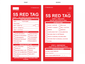5S Red Tags - Qty 50, 100, 300, 500 | FOD Fighters